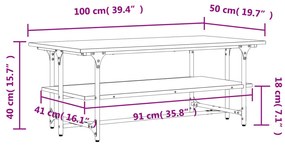 Konferenční stolek šedý sonoma 100x50x40 cm kompozitní dřevo - Default Title
