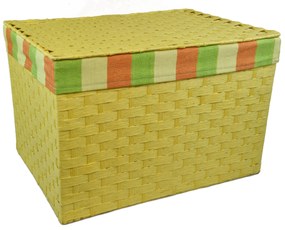 Vingo Úložný box s víkem žlutý Rozměry (cm): 32x21, v. 24