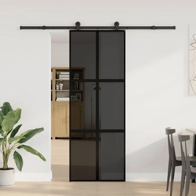 Posuvné dveře s kováním 76x205 cm tvrzeného sklo a hliník 3332986