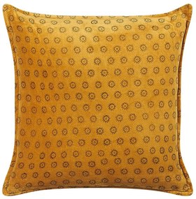 Sametový polštář 45 x 45 cm žlutý RAPIS Beliani