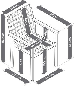 Tchibo - Stohovatelná zahradní židle s pásovým výpletem - barva: šedá