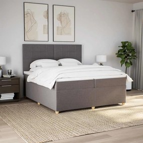 Box spring postel s matrací taupe 200x200 cm textil 3293691