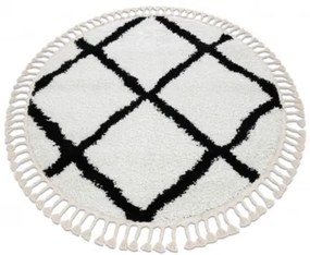 Koberec BERBER CROSS kruh bílý Fredzle berber marokánský
