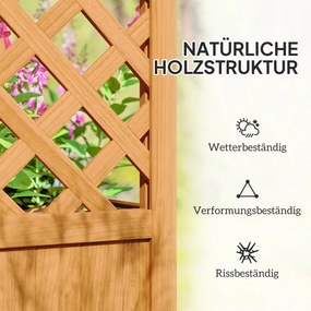Vyvýšený záhonový truhlík s mříží, zakřivená střecha mřížového květináče dřevo 83 x 36 x 145 cm světle hnědá barva