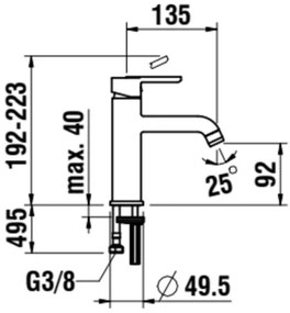 LAUFEN H3110810041201 - Umyvadlová baterie LUA 19,2 cm lesklý chrom