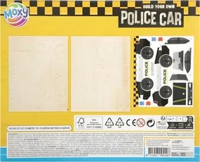 MOXY 3D puzzle Policejní auto / Bez lepidla / Přírodní materiál