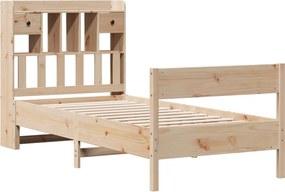 Postel s knihovnou bez matrace 75 x 190 cm masivní borovice 3323050