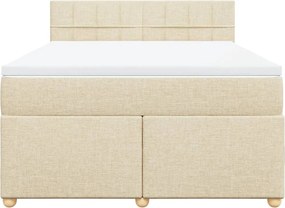 Box spring postel s matrací krémová 160x200 cm textil 3289036