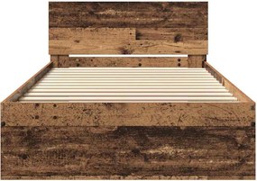 Rám postele s čelem s čelo Staré dřevo 203 x 104 x 70 cm 3376050