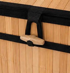 koš na prádlo, objem 72 l, s víkem, bambus, 60x40x30 cm, přírodní, Dekorino KP20260001