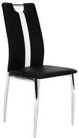 Tempo Kondela Židle, černá / bílá ekokůže / chrom nohy, SIGNA