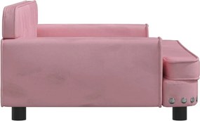 Pelíšek pro psy růžový 90 x 53 x 30 cm samet 171871