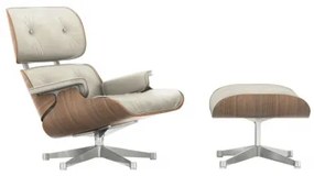 Lounge Chair & Ottoman, světlý ořech sněhová Vitra