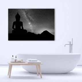 Obraz na plátně Aurora Buddha černobílý - 90x60 cm