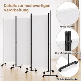 Costway Šestidílný skládací paraván 330 × 173 cm, bílý