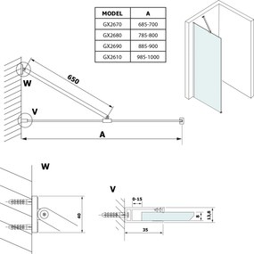 Gelco Vario Black jednodílná sprchová zástěna 100 x 200 cm k instalaci ke stěně černá deska HPL Kara GX2610GX1014