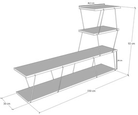 TV stolek ILGAZ 150 cm antracitový