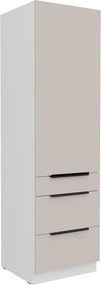 COMO | vysoká skříňka 60 DKS-210 3S1F potravinová | UNI DVÍŘKA | 60 cm | PREMIUM BOX | bílá/kašmír