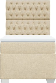 Box spring postel s matrací krémová 90x200 cm textil 3292683