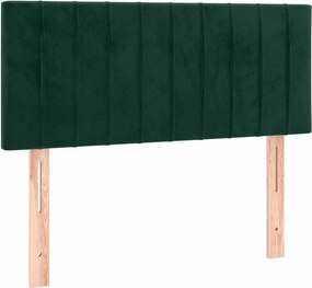 Čelo postele s LED tmavě zelené 100x5x78/88 cm samet 3121895