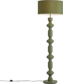Retro stojací lampa zelená s látkovým stínidlem 160 cm - Captain