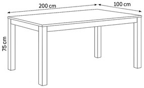 Jídelní stůl STAR - bílý dub, masiv Barva: Přírodní