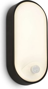 BRILO 3830015 Ruch LED venkovní nástěnné svítidlo, pohybové čidlo, IP65, černá - BRILO