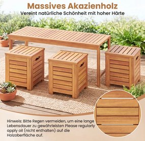 Costway Dřevěná zahradní lavice s 3 úložnými boxy 2-sedačková balkonová bez