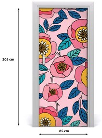 Samolepící fototapeta na dveře barevné květiny 85x205 cm