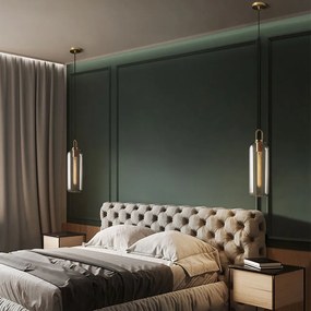 Toolight - Závěsné svítidlo ze skla 1xE27 60W APP442-CP, zlatá, OSW-05636