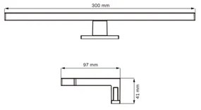LED Koupelnové osvětlení zrcadla MILOS LED/5W/230V 4000K 30 cm IP44 černá