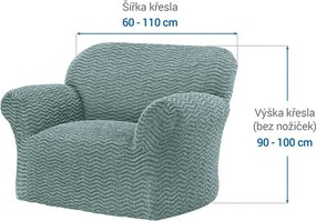Bielastické potahy CRISTINA mátová křeslo (š. 60 - 110 cm)