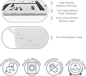 Černobílý pratelný dětský hrací koberec ø150 cm In My Town – Mila Home