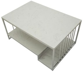 Designový konferenční stolek Gabouray 90 cm bílý / stříbrný