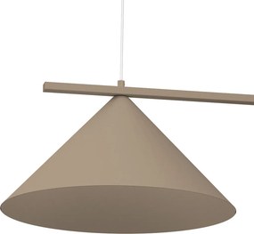 Závěsné svítidlo Capital, 3x tmavě obéžové kovové stínítko, (fi 32cm), be