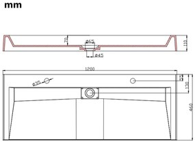 vidaXL Marketos Umyvadlo 120 x 46 x 11 cm minerální/mramorový kompozit bílé