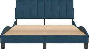 Rám postele bez matrace Hanko modrý 140 x 190 cm samet 3207847
