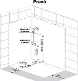 BPS-koupelny Hydromasážní box HYD-Victor 120 P, 120x85 pravý bez sauny