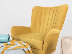 Nordic Design Žluté látkové křeslo Bee