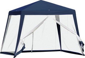 Zahradní pavilon OutSunny – party stan, weatherproof s moskytiérou, modrý 3 x 3 m | Aosom