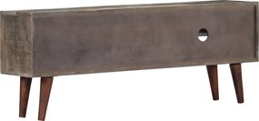 TV stolek šedý 130 x 30 x 46 cm masivní hrubý mangovník 282743