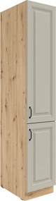 STILO ac | vysoká skříňka 40 DK-210 2F potravinová s policemi | 40 cm | UNI dvířka | artisan/světle šedá