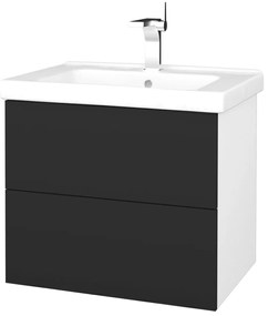 Dřevojas Koupelnová skříň VARIANTE SZZ2 65 (umyvadlo Harmonia) Varianta: N01 Bílá lesk / D16 Beton tmavý