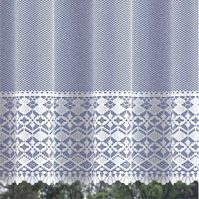 Záclona žakárová, Paulína vitrážka metráž, bílá 40 cm