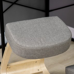 Ergonomická klečící židle Vinsetto z březového dřeva, židle pro správné sezení s paměťovou pěnou a polyesterovým polstrováním pro domov i kancelář, š…
