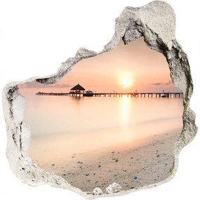 Wallmuralia Nálepka fototapeta 3D výhled Pláž Maledivy 75x75 cm