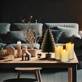 SOLIGHT LED sada svíček z přírodního vosku 3ks, AAA