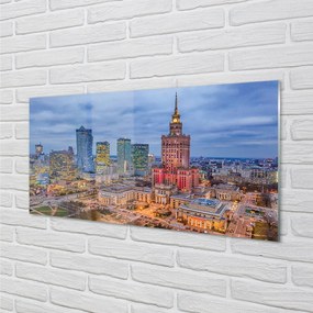 akrylový obraz Warsaw Panorama západu slunce 140x70 cm