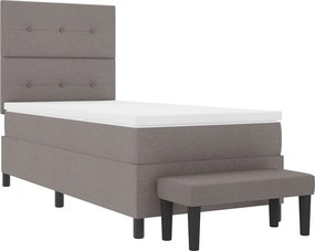 Postel s boxspringem s čelo Taupe 90 x 190 cm textil 3344034