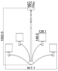 Feiss FE-PROSPECT-PARK9 - Lustr na řetězu PROSPECT PARK 9xE27/60W/230V